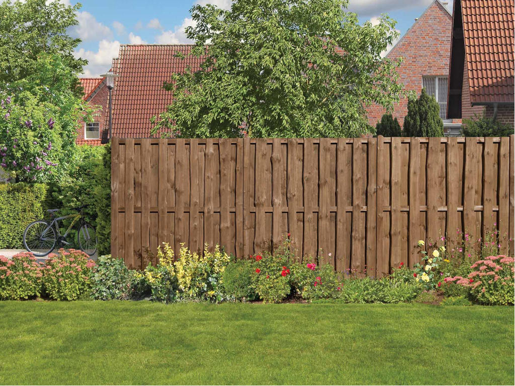 NATURA Bohlen-Zaun DIY-Bausatz braun | Zaun-Hauptelemente ...